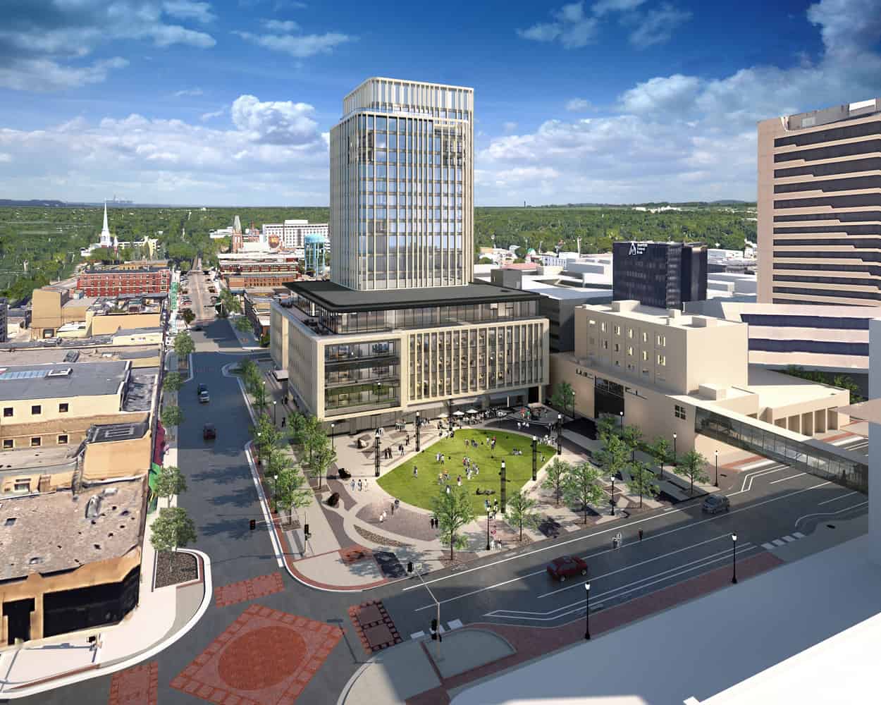 New Block 9 Plaza Renderings Show Summer & Winter Layouts